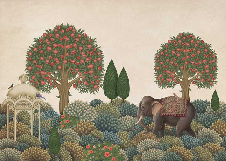 Jashn-e-Bagh, Beautiful Indian Garden Wallpaper Mural, Customized ...