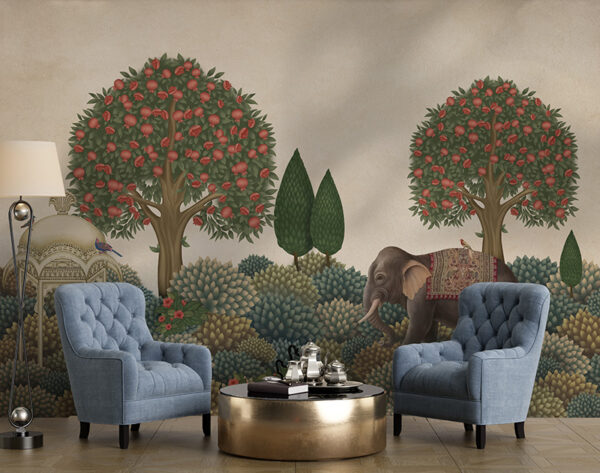 Jashn-e-Bagh, Beautiful Indian Garden Wallpaper Mural, Customized ...