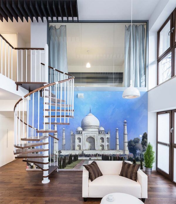 Colorful Taj Mahal Painting Wallpaper Mural - Magicdecor®