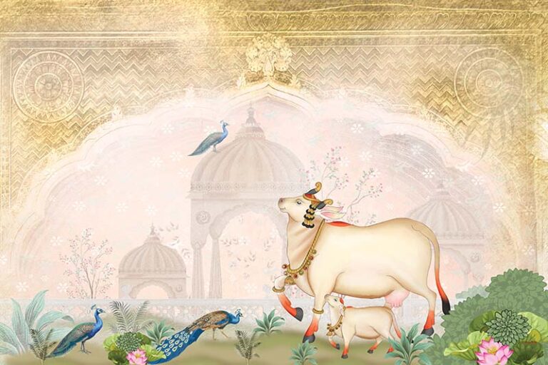 Divine Cow Elegance Wallpaper Mural - Magicdecor®