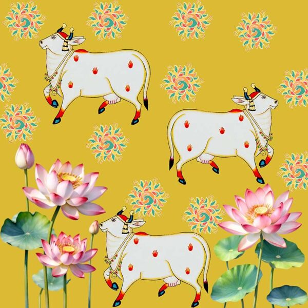 Gokula Vihar, Traditional Pichwai Art Wallpaper Mural - Magicdecor®