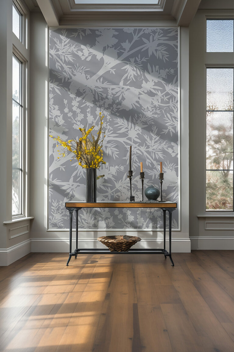 Charcoal, Smoky Branches Art Wallpaper Mural, Customized - Magicdecor®