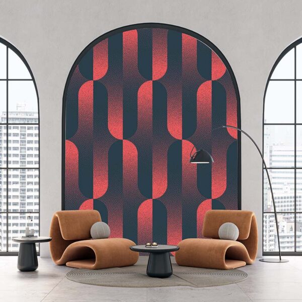 Red Black Abstract Halftone Art Wallpaper Mural - Magicdecor®