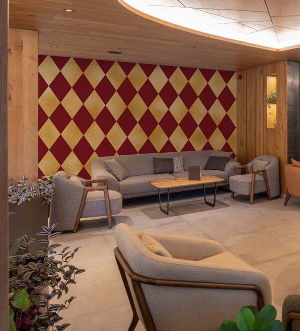 Luxurious Golden Maroon Trellis Wallpaper Mural - Magicdecor®