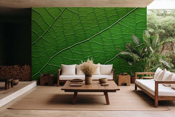 Green Leaf Texture Wallpaper Mural - Magicdecor®