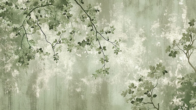 Grunge Tree Leaves Texture Wallpaper Mural - Magicdecor®