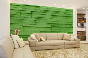 Green Stone Walls Effect Wallpaper Mural - Magicdecor®