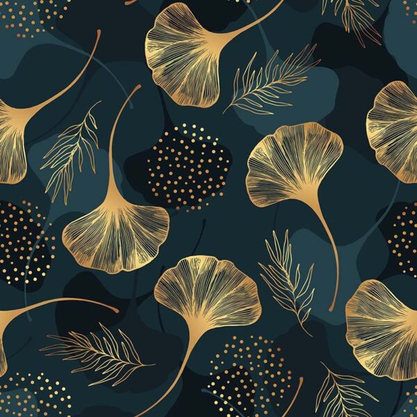 Breezy, Royal Golden Gingko Leaf Texture Wallpaper Mural - Magicdecor®