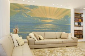 Alba, Beautiful Sunrise Over Ocean Scenery Wallpaper Mural - Magicdecor®