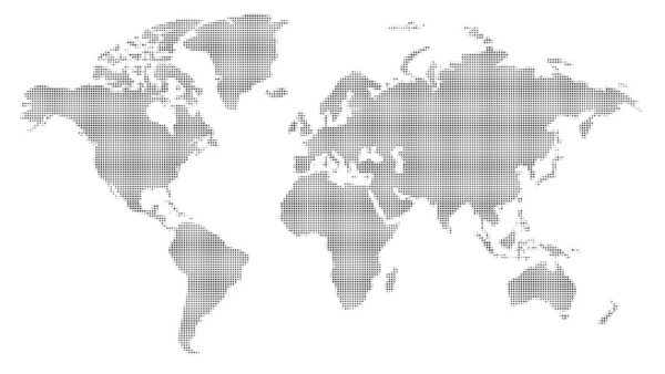 Halftone Mapped in Dots World Map Wallpaper Mural - Magicdecor®