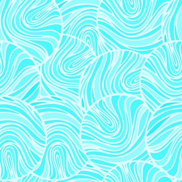Waterproof Aqua Blue Abstract Waves Pattern Wallpaper Mural - Magicdecor®