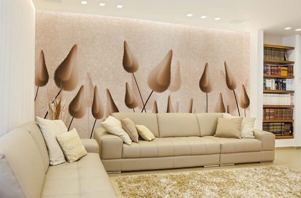 3D Beige Floral Art Wallpaper Mural - Magicdecor®