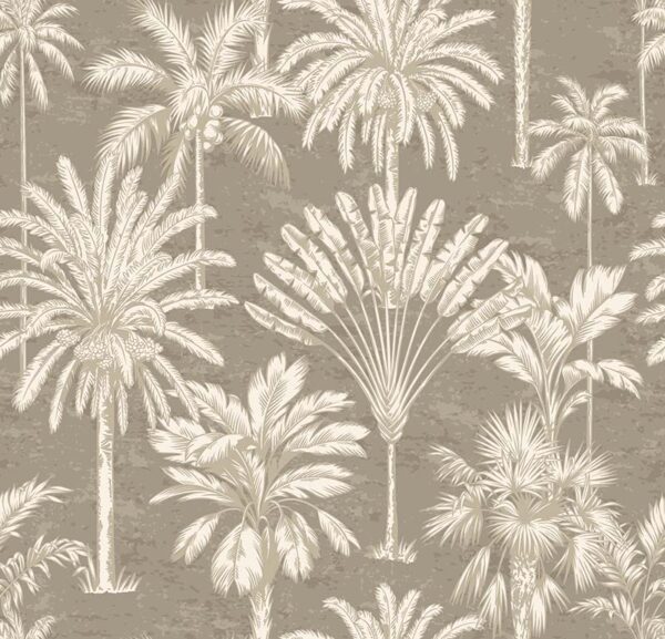 Beige Breeze Palm Serenity Wallpaper Mural - Magicdecor®