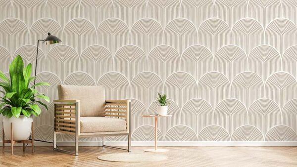 Modern Concentric Lines Pattern Wallpaper Mural - Magicdecor®