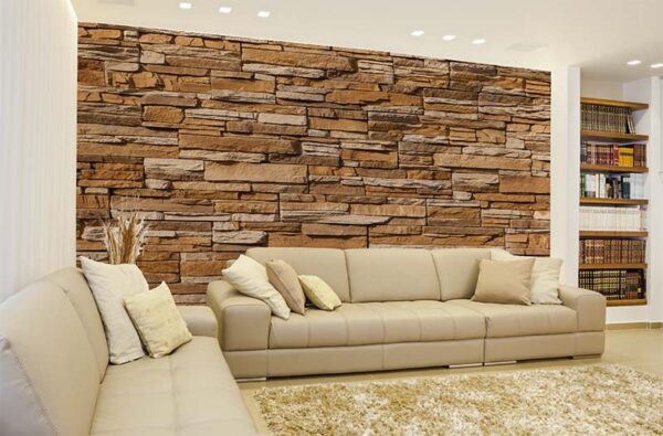 Rustic Stone Wall of Natural Stones Wallpaper Mural - Magicdecor®