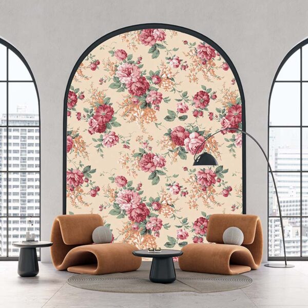 Natural Dual-Tones Roses Flowers Wallpaper Mural - Magic Decor