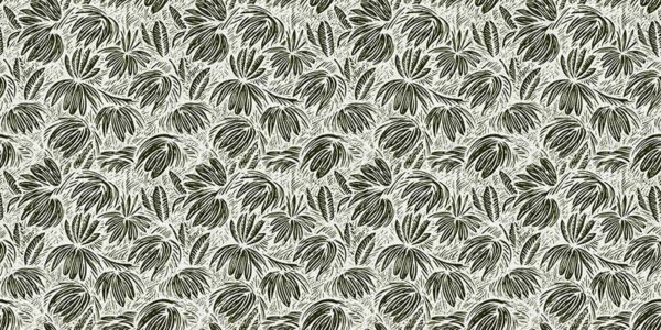Forest Green Tropical Block Print Wallpaper Mural - Magicdecor®