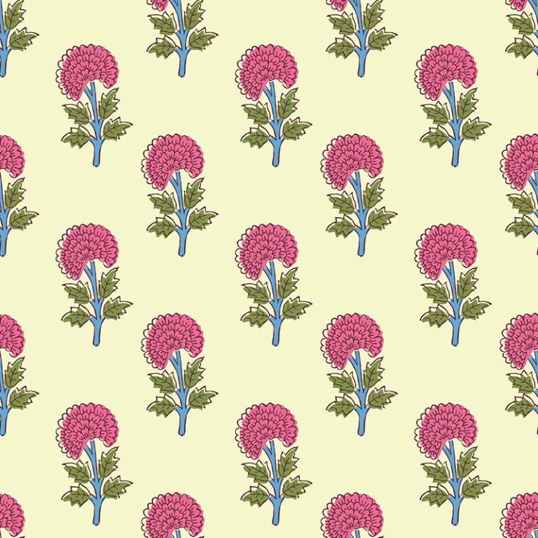 Spring Floral Block Print Wallpaper Mural - Magicdecor®