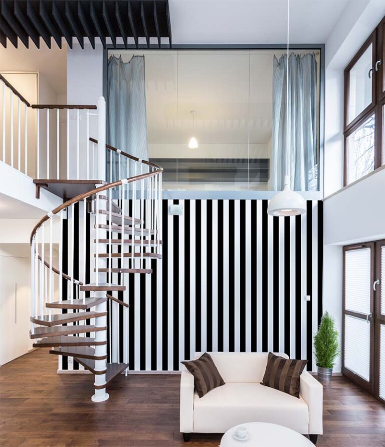 Modern Monochrome Black White Stripe Mural Wallpaper - Magicdecor®