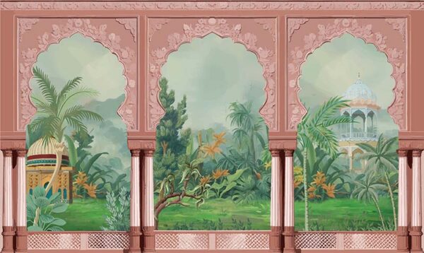 Manzar, Traditional Indian Jharokha Wallpaper Mural - Magicdecor®