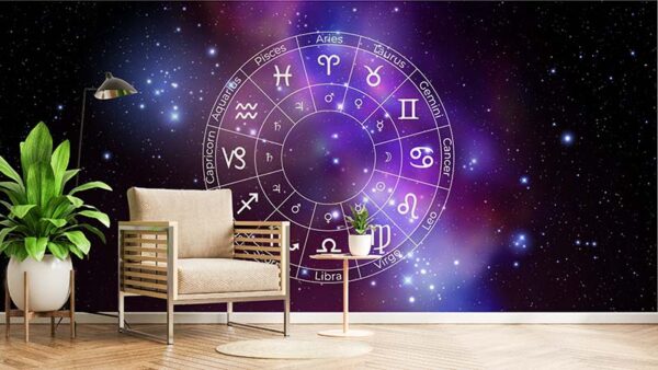 Zodiac Signs in Colorful Starry Space Wallpaper Mural - Magicdecor®