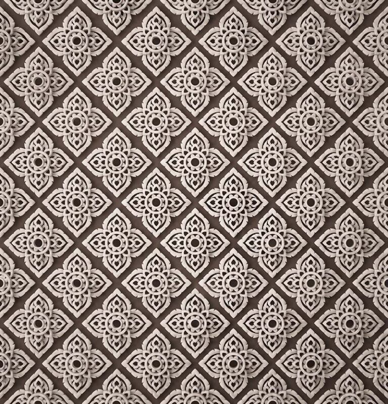 Beautiful 3D Thai White Pattern Stucco Wallpaper Mural - Magicdecor®