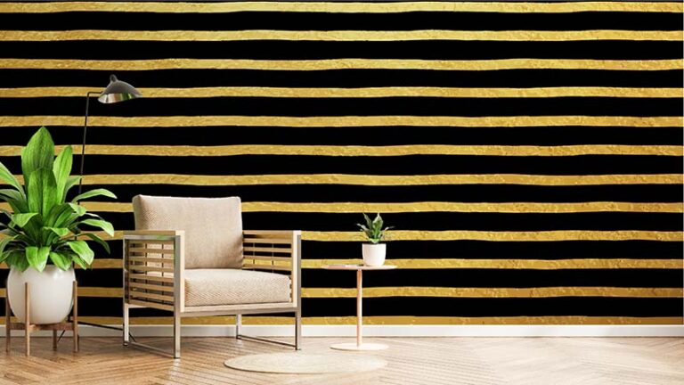 Golden Luxury Stripe Wallpaper Mural - Magicdecor®
