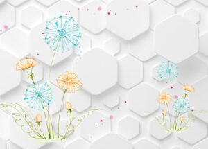 3D White Hive Wallpaper Mural - Magicdecor®