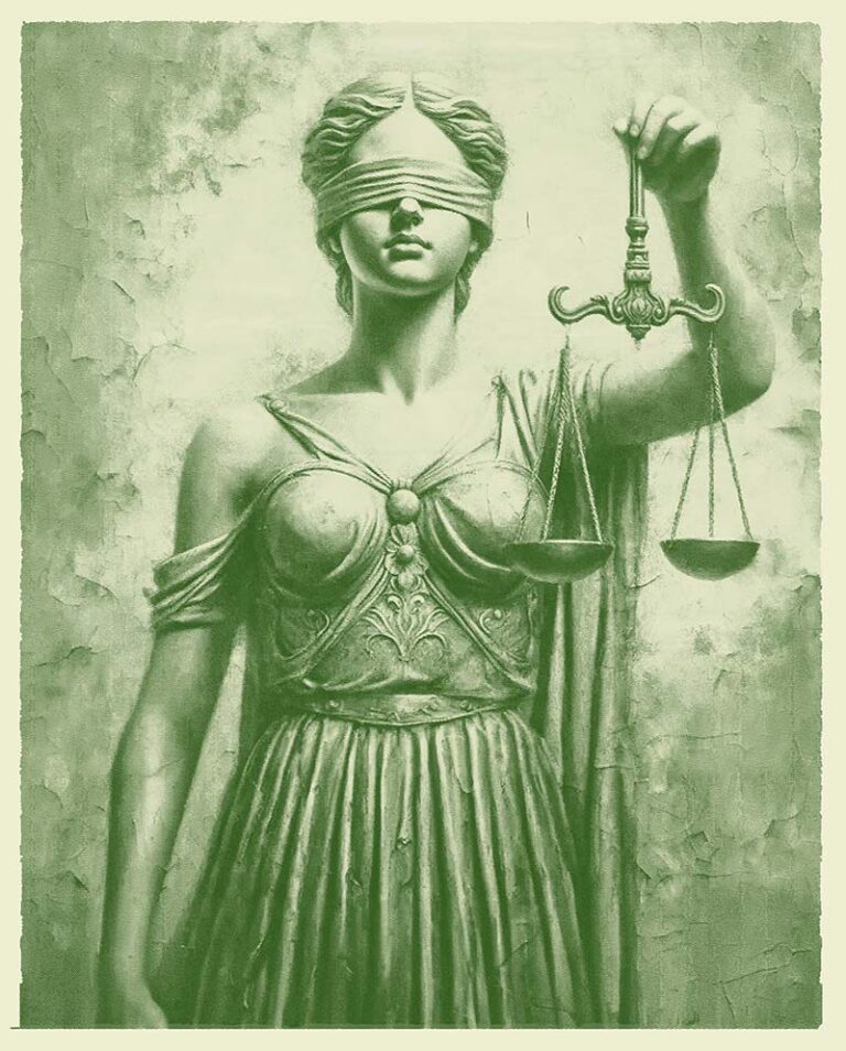 Lady Justice Themis in Old Paper Texture Wallpaper Mural - Magic Decor