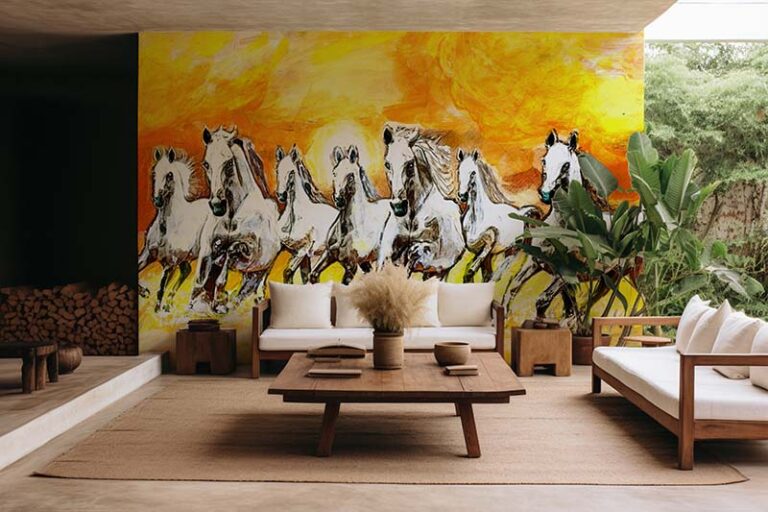 Riders of Fortune Seven Horses Painting Wallpaper Mural - Magicdecor®