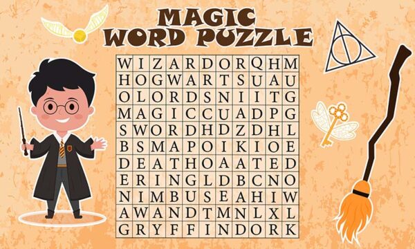 Magic Word Puzzle Wallpaper Mural - Magicdecor®