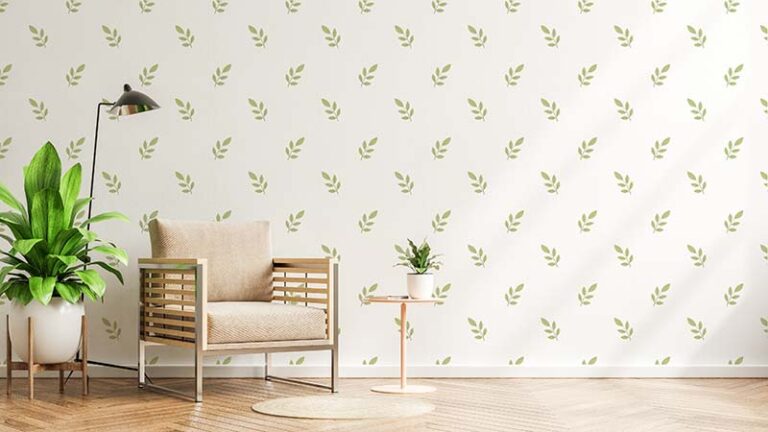 Minimalist Simple Style Small Leaves Pattern Wallpaper Mural - Magicdecor®