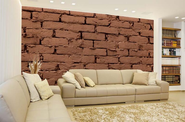 Mocha Mousse Color Brickwork Pattern Wallpaper Mural - Magicdecor®