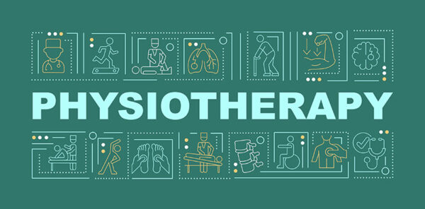 Physiotherapy Icons Green Background Wallpaper Mural - Magicdecor®