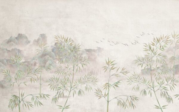 Bamboo Tree and Mountain Nostalgic Wallpaper Mural - Magicdecor®