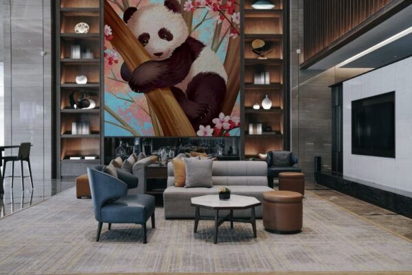 Panda Climbing A Tree Wallpaper Mural - Magic Decor