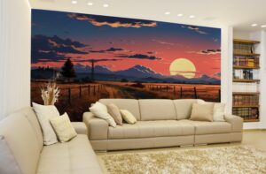 Beautiful Sunset Landscape Wallpaper Mural - Magicdecor®
