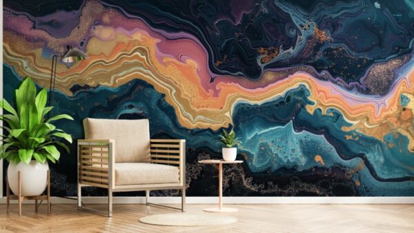 Multicolor Geode Dark Wallpaper Mural - Magicdecor®