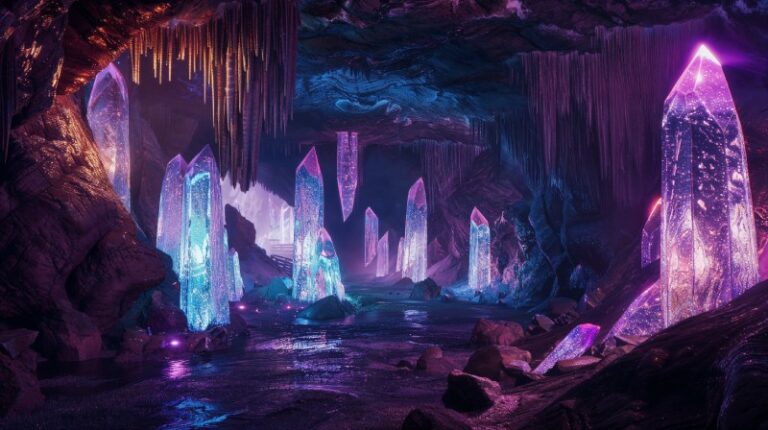 Mysterious Crystal Cave Wallpaper Mural - Magic Decor