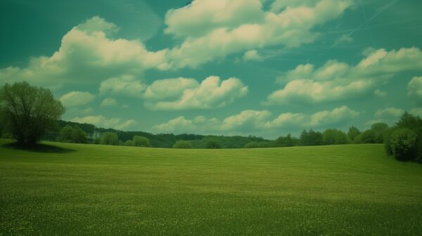 Realistic Effect Green Landscape Wallpaper Mural - Magic Decor