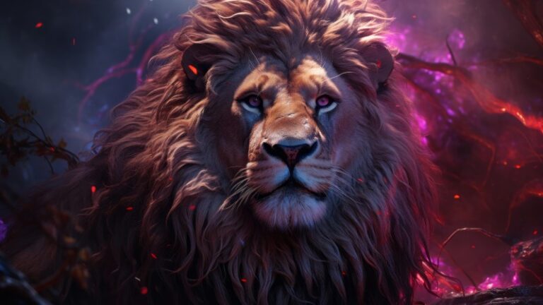 Realistic Mighty Lion Wallpaper Mural - Magicdecor®