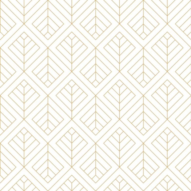 Minimalist White and Gold Art Deco Pattern Wallpaper Mural - Magicdecor®