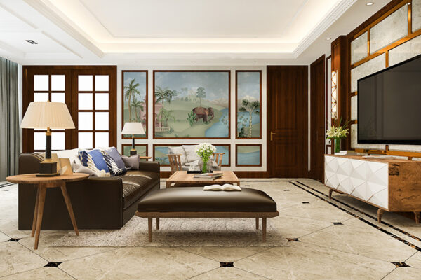 Ananda Bhoomi, Traditional Indian Upvan Wallpaper Mural, Customized ...