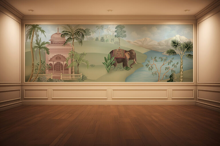 Ananda Bhoomi, Traditional Indian Upvan Wallpaper Mural, Customized ...