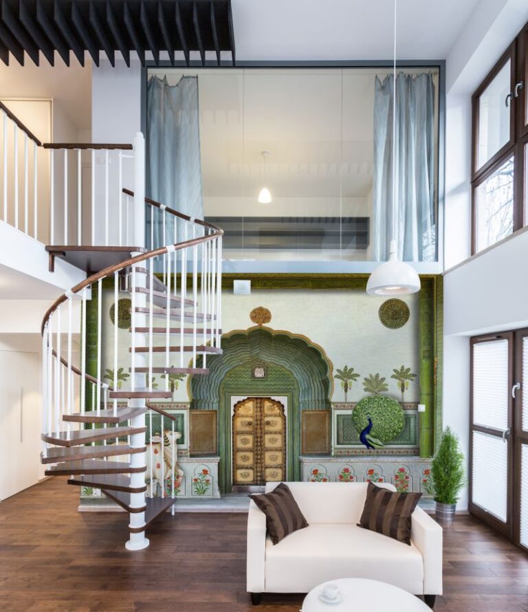 Royal Traditional Indian Peacock and Sacred Pichwai Cow Wallpaper Mural - Magicdecor®