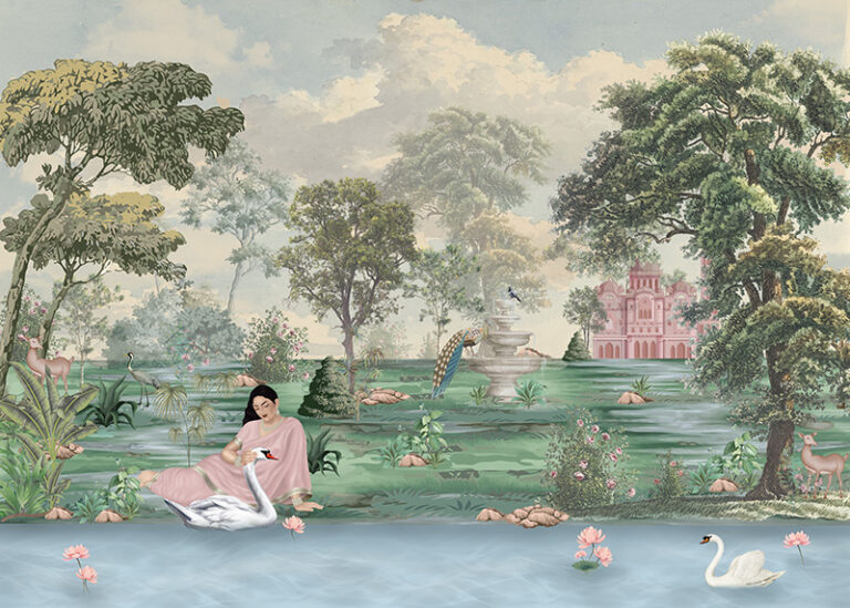 Urvashi, Raja Ravi Varma Style Wallpaper Mural, Customized - Magicdecor®