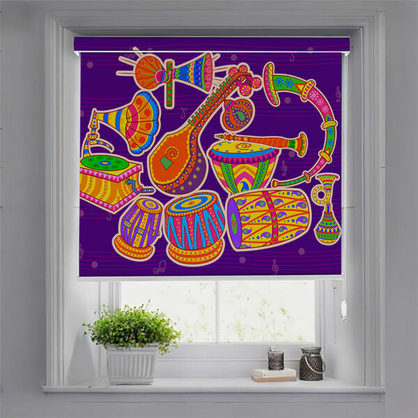 Indian Musical Instruments Roller Blind - Magicdecor®