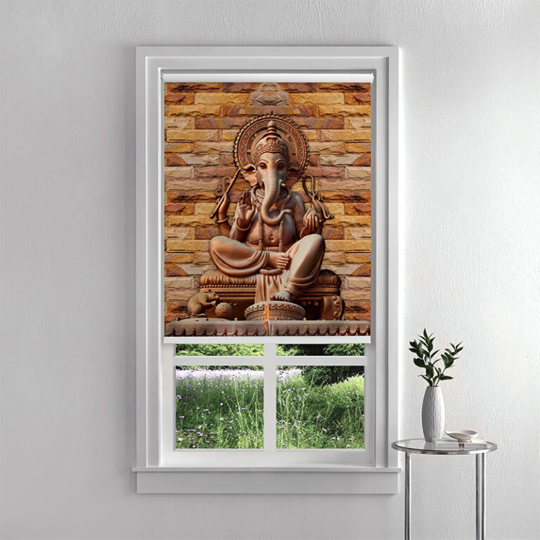 3D Ganesh Idol Puja Room Roller Blind - Magicdecor®