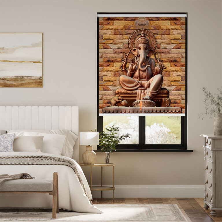 3D Ganesh Idol Puja Room Roller Blind - Magicdecor®