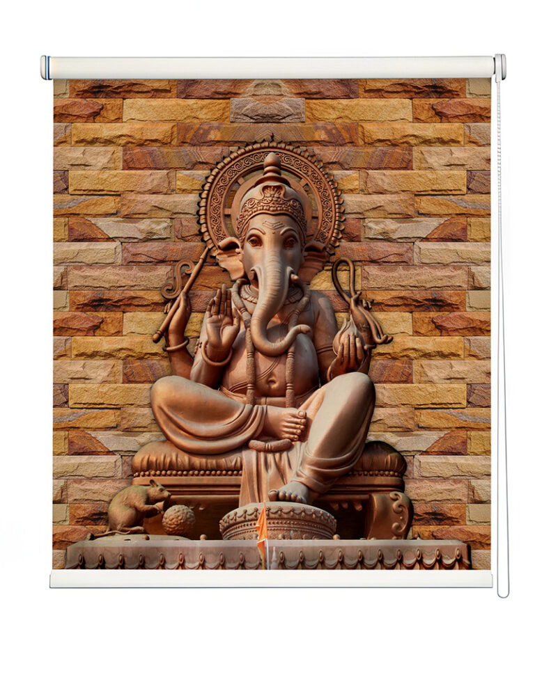 3D Ganesh Idol Puja Room Roller Blind - Magicdecor®